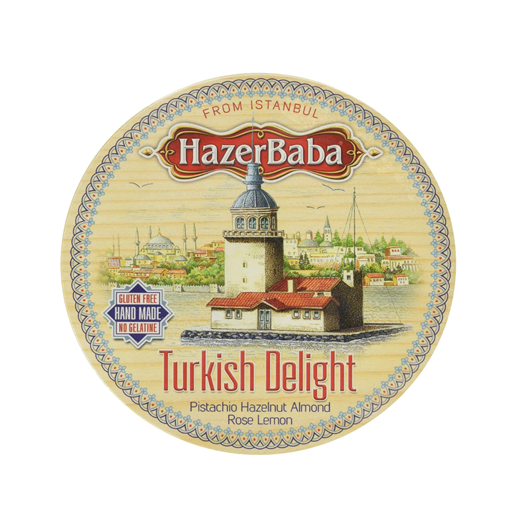 Hazer Baba Turkish Delight Assorted Wooden Drum Rose, Lemon, Pistachio ...